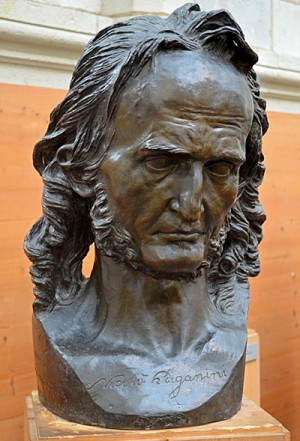 “Niccolò Paganini.” This bronze portrait bust of the Italian composer ...